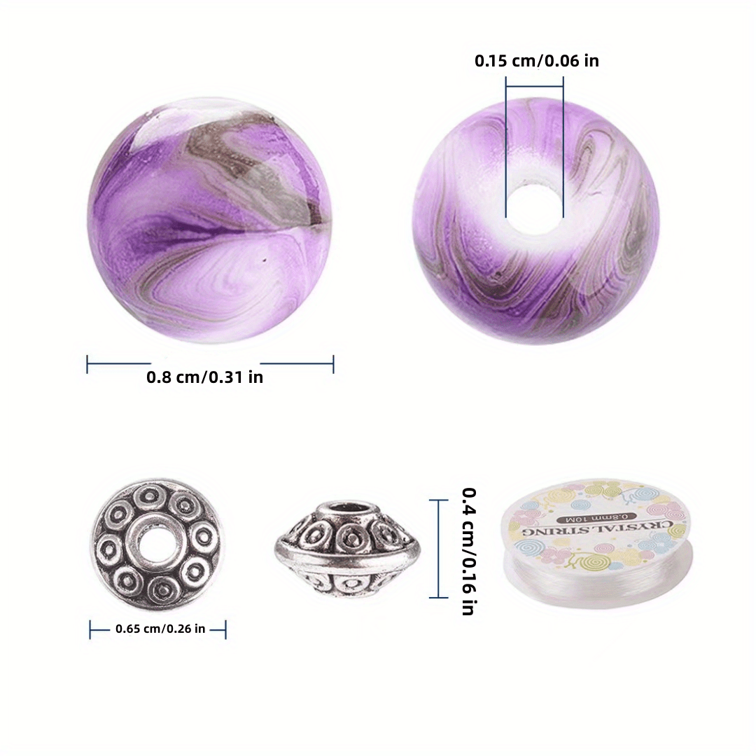 500pcs Acrylic Craft Beads For Jewellery Space Acrylic Beads With Ink ...