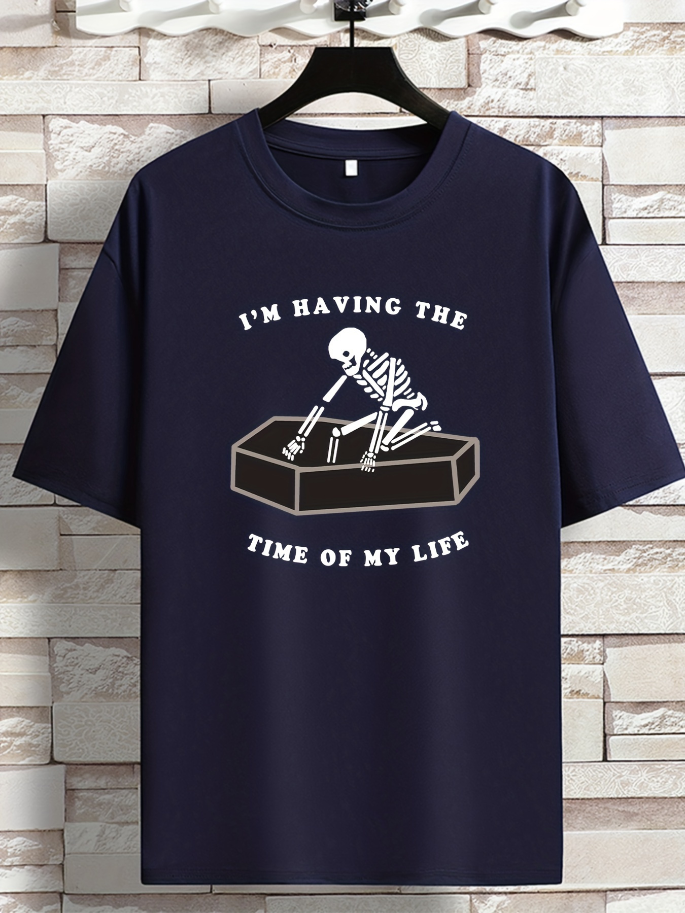 Tees Men Funny Skeleton Running A Casket Print T Shirt - Temu Ireland