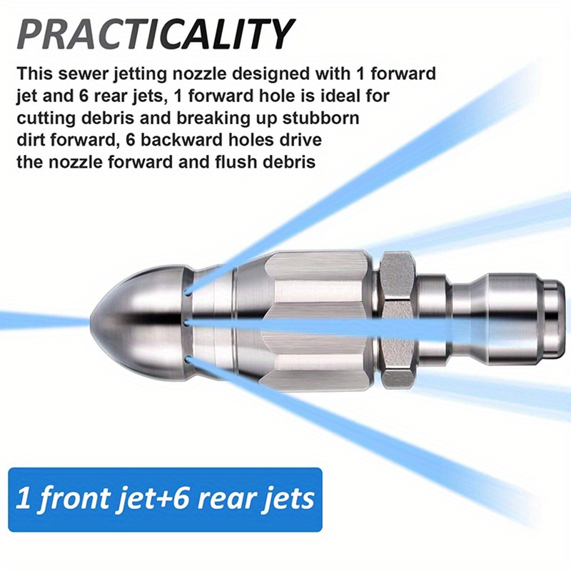 5000 Psi Sewer Jetter Nozzle Pressure Drain Jetter Hose - Temu