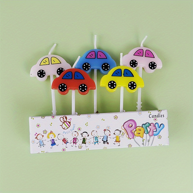 Cute Small Car Candles Kids' Birthday Parties Five Color - Temu United