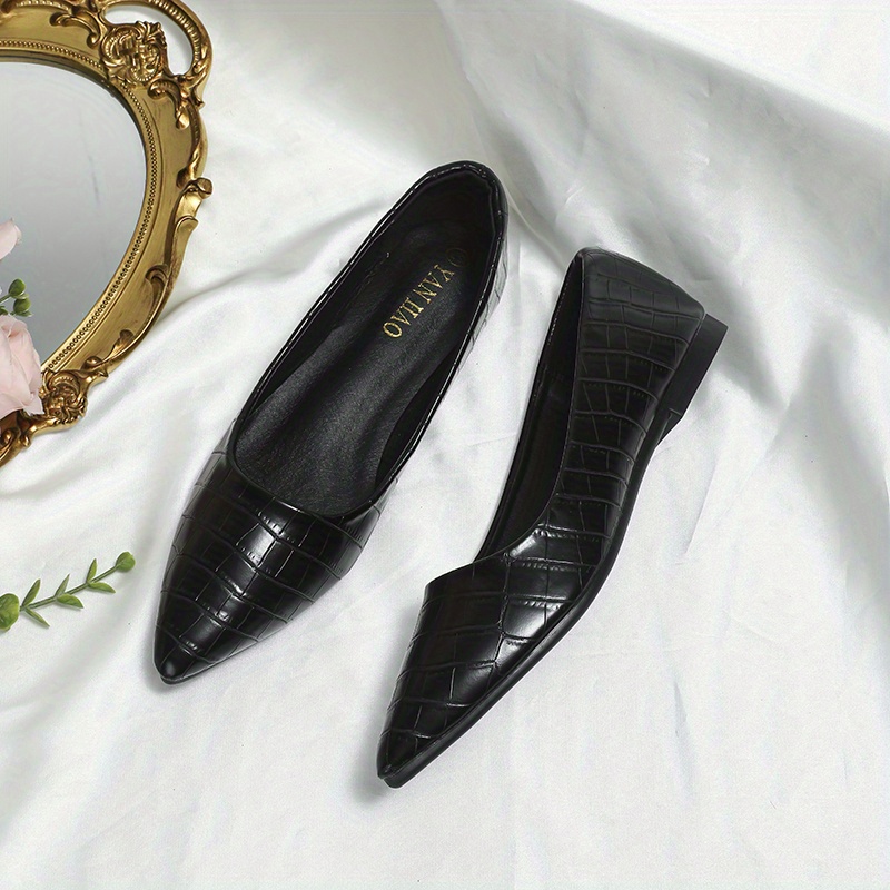 Women's Pointed Toe Ballet Flats Trendy Soft Sole Slip Shoes - Temu ...