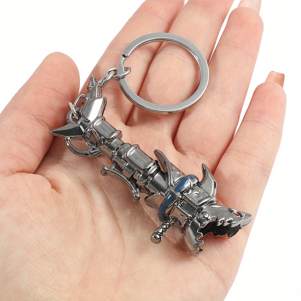 1pc cool retro alloy keychain shark mouth cannon keychain weapon metal ...