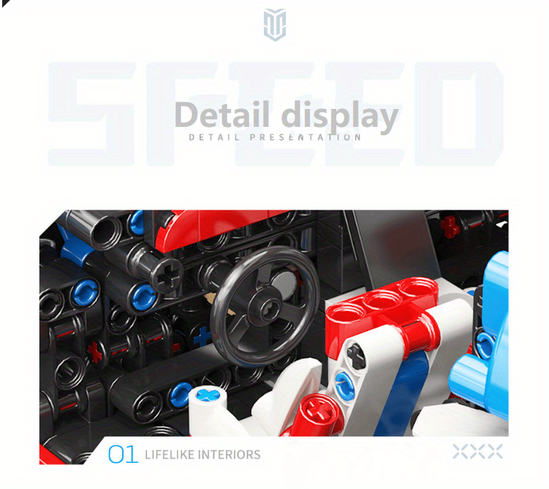 Classic Mecha Racing Car Assembled Building Blocks Model Technology ...