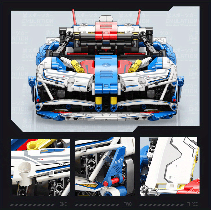 Classic Mecha Racing Car Assembled Building Blocks Model Technology ...