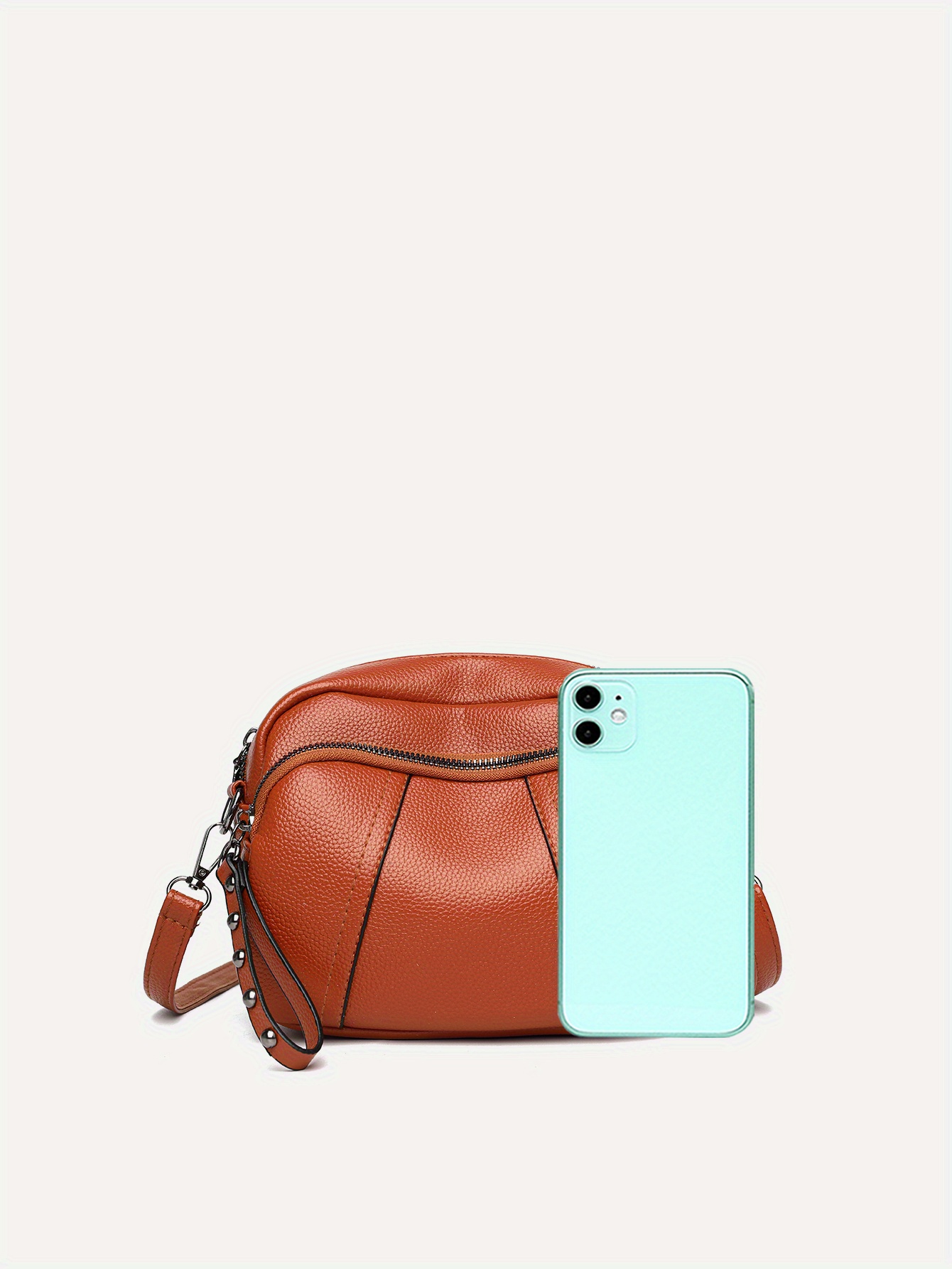 Simple Solid Color Crossbody Bag Vintage Multi Pocket Purse - Temu ...