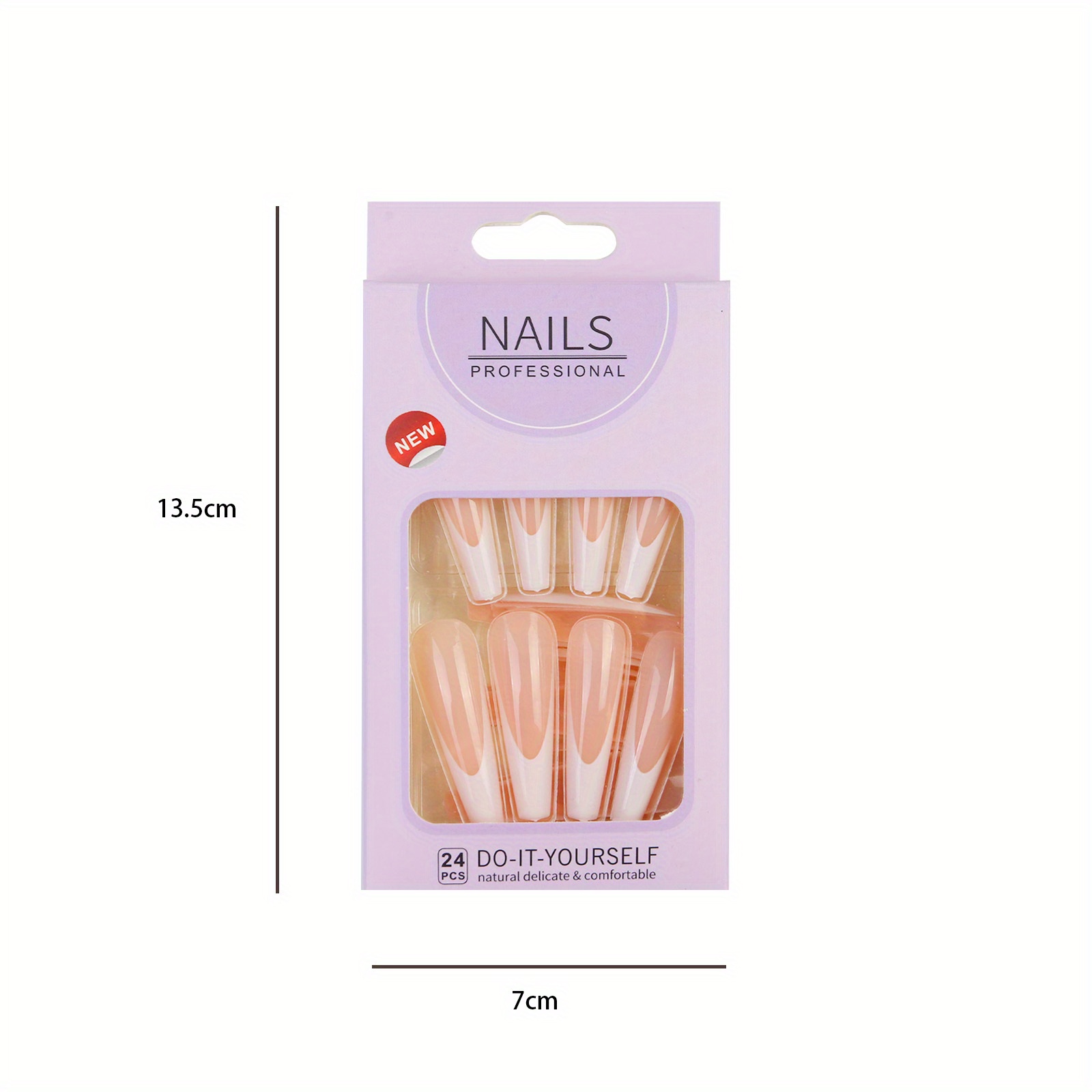 Extra Long White French Tip Press Nails Glossy Nude Pink - Temu Ireland