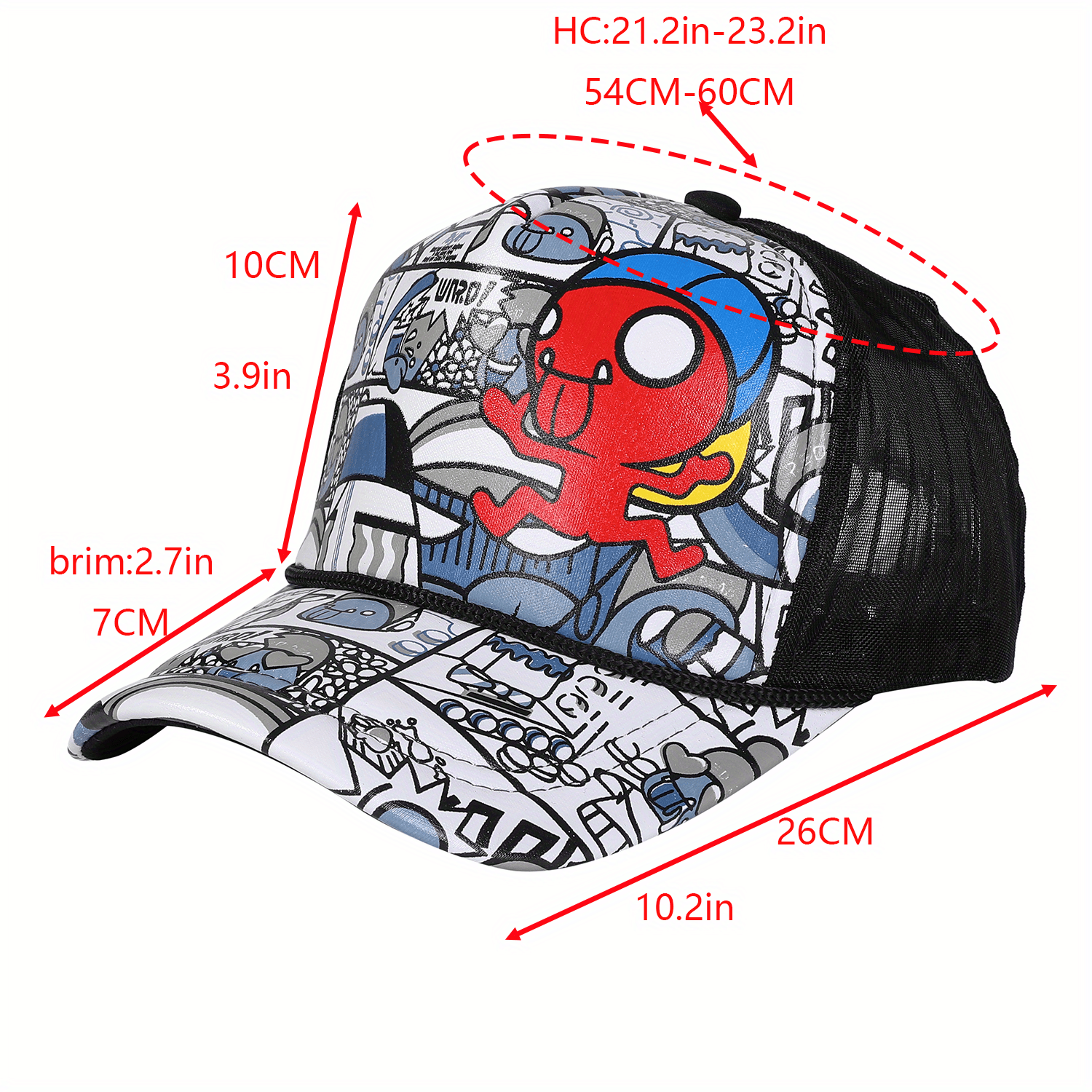 cartoon baseball cap hip hop printed casual trucker - Temu New Zealand