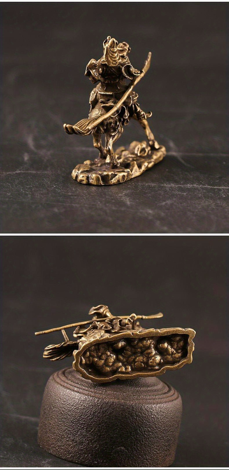 Brass Horse Riding Guan Ornaments Bronze Statue Wu - Temu New Zealand