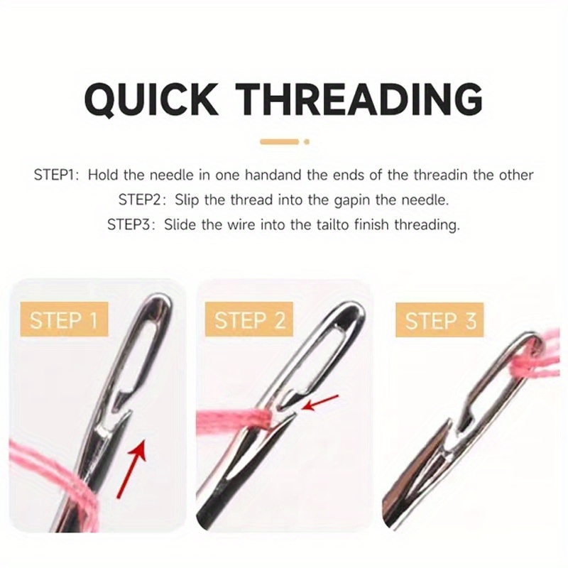 12pcs elderly needles side opening sewing needles household sewing ...