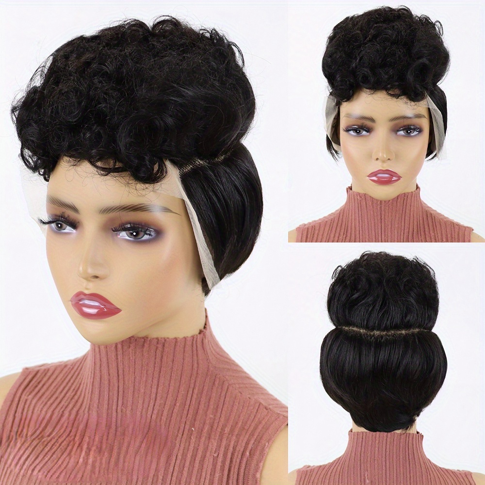 Brazilian Short Curly Human Hair Wigs Afro Wigs - Temu