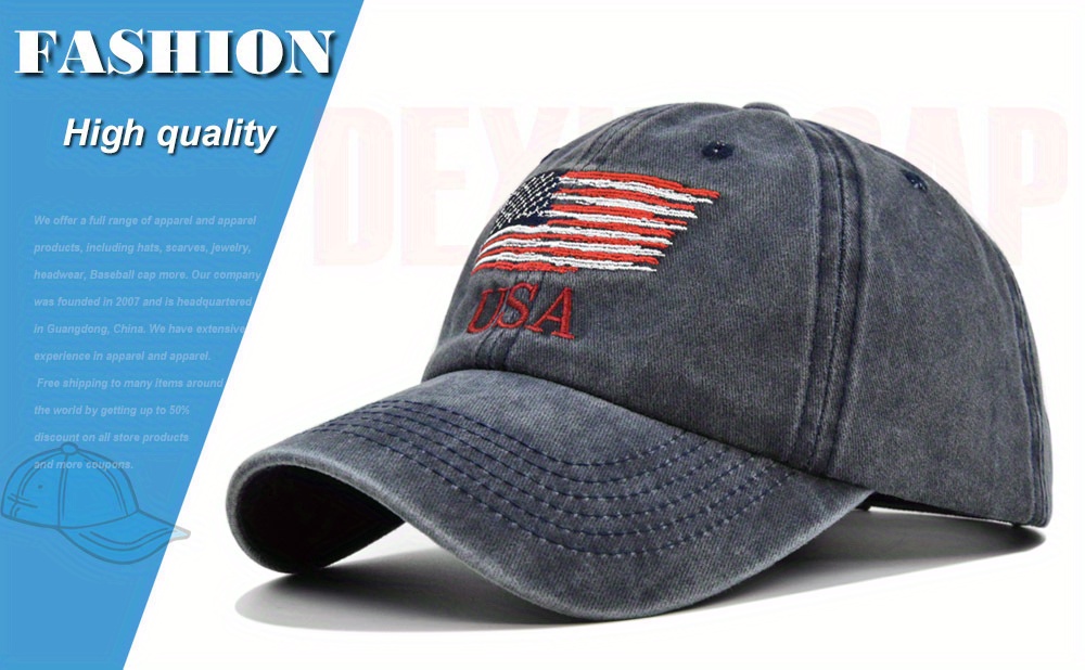 Vintage Baseball For Men Women Distressed American Flag Trucker Hip Hop Sun Hat Adjustable ...