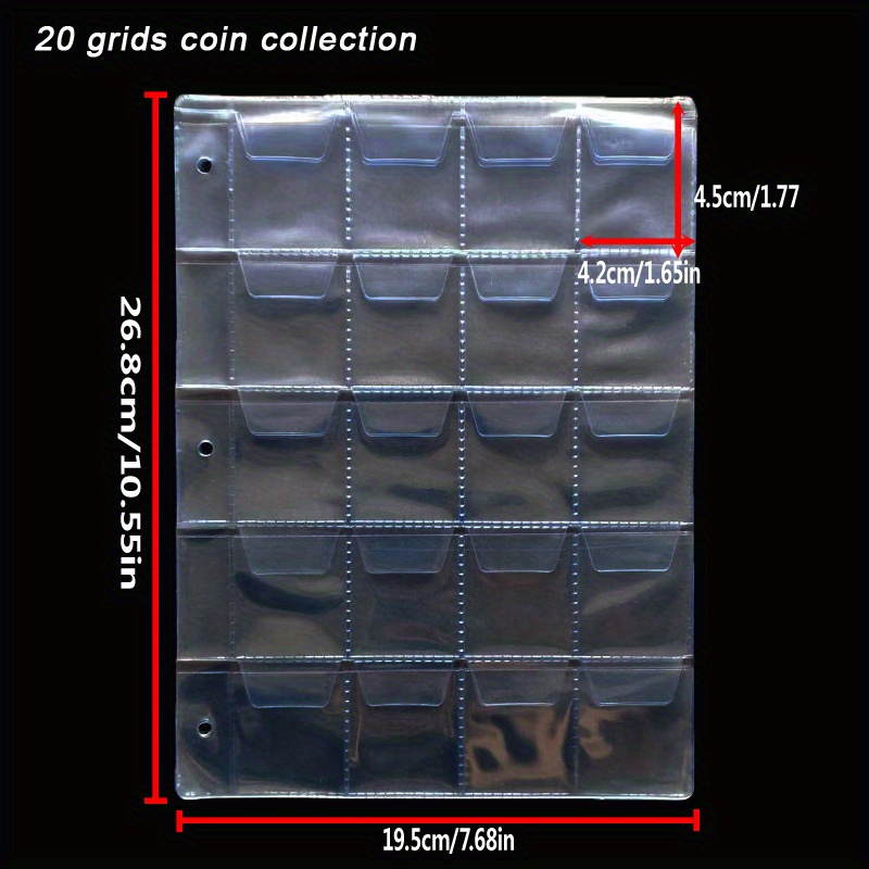 10 Sheets Of Coin Collecting Pages In 3 Sizes 12 Grids 20 Grids And 24 ...