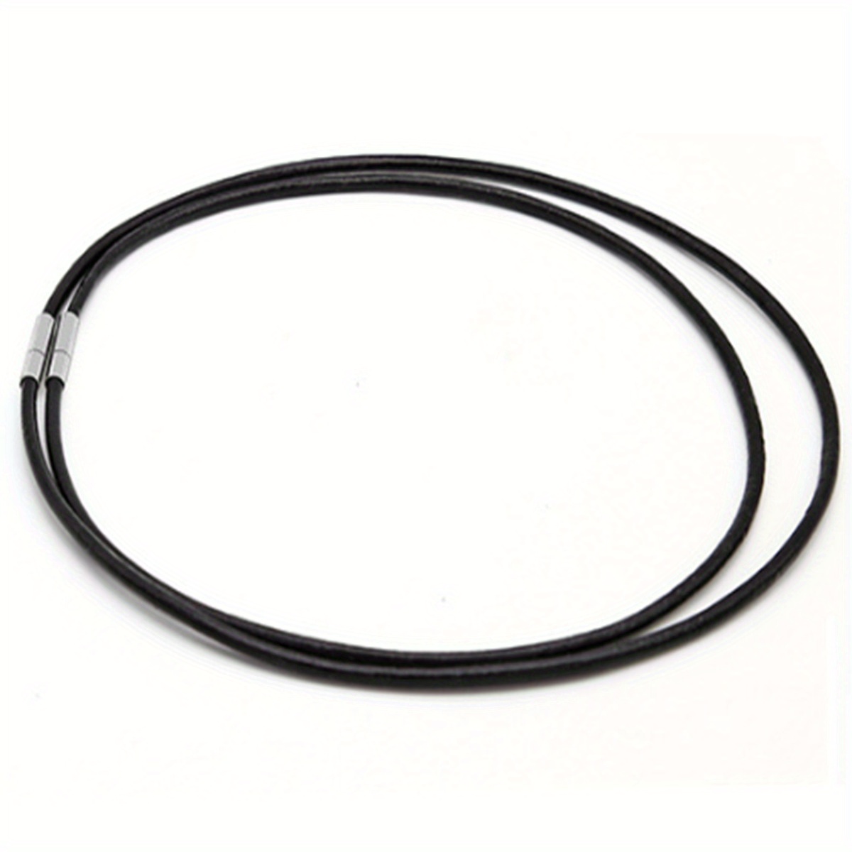 Simple Black Silk Leather Cord Chain Stainless Steel Clasp - Temu Denmark