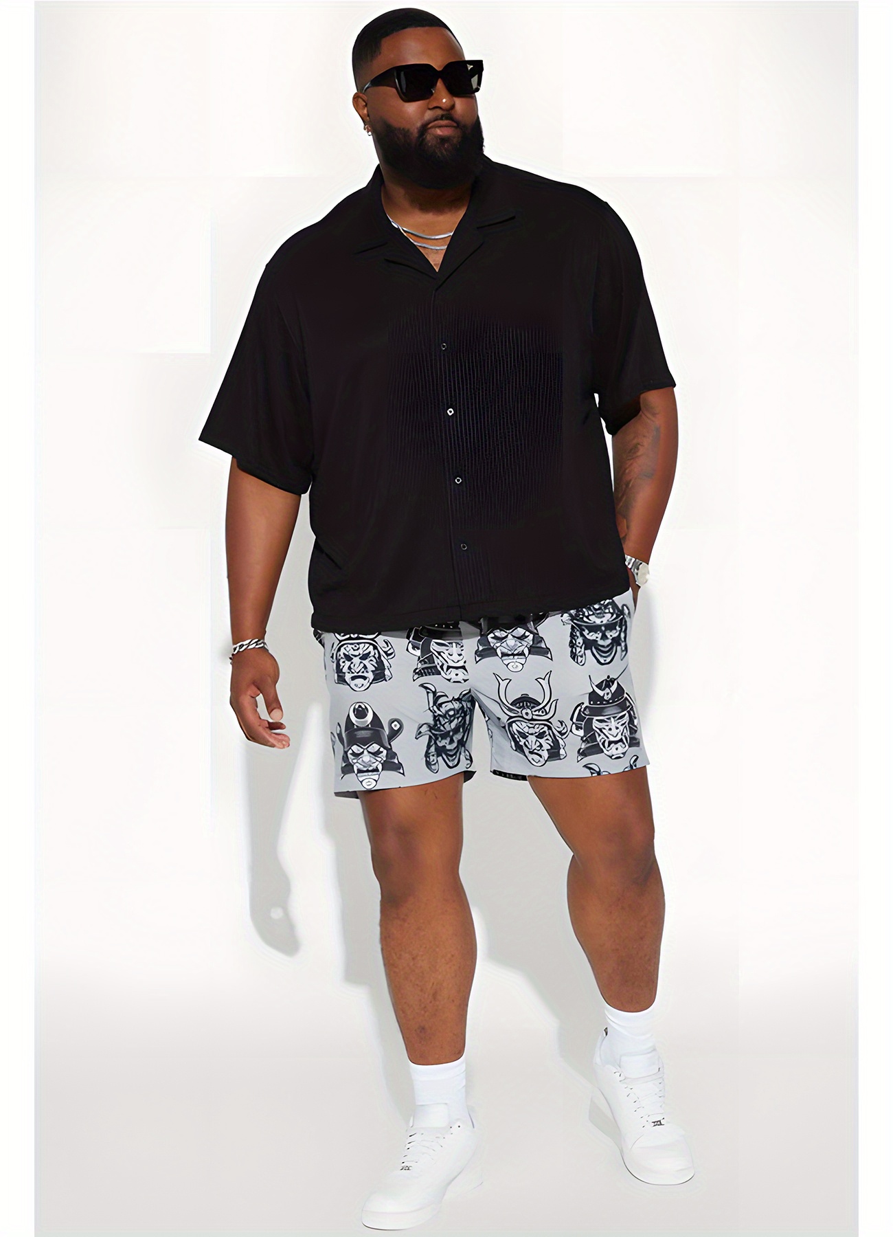 Herren Plus Size Samurai Grafik Shorts Strandhose Temu Switzerland