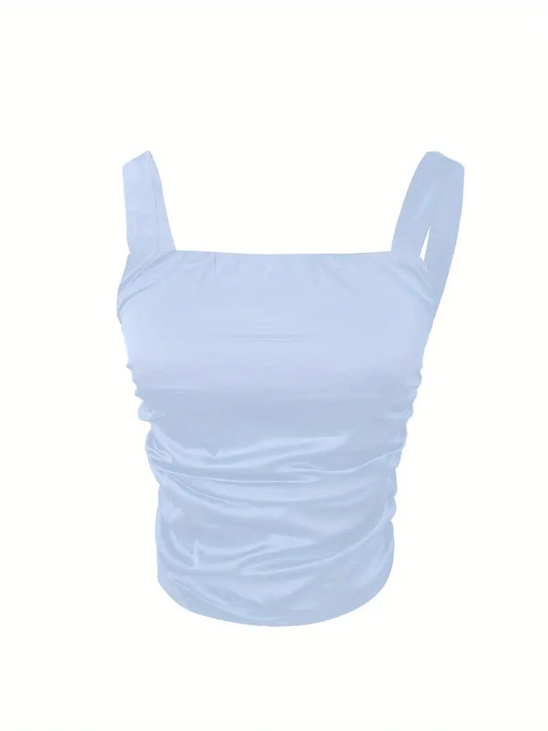 Solid Simple Cami Top Sexy Squared Neck Summer Sleeveless Temu New