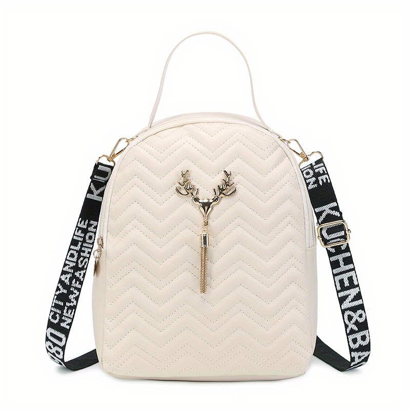 Trendy Tassel Decor Backpack Stylish match Zipper Backpack - Temu Australia