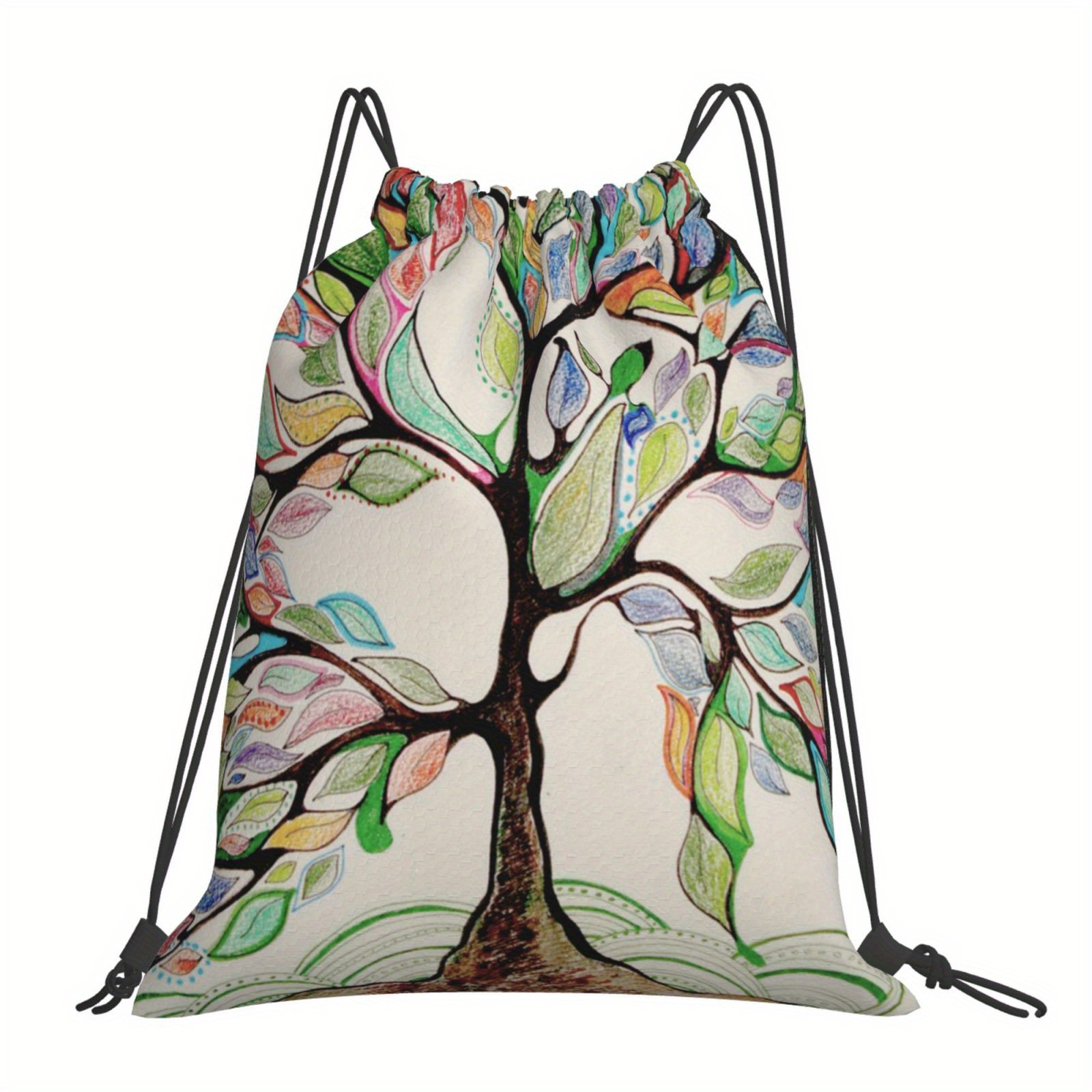 Cute Graphic Print Drawstring Backpack Portable Lightweight Sports ...