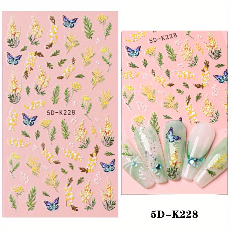 5d Fruit Nail Sticker Lemon Strawberry Cherry Gel Polish Adhesives ...