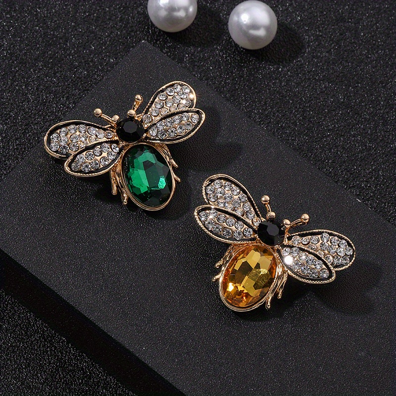 Simple Bright Firefly Brooch Pin Inlaid Gems Alloy - Temu New Zealand