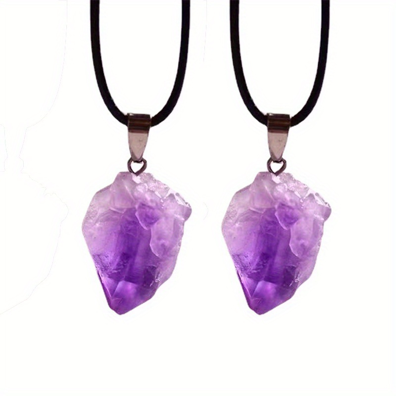 Natural Amethyst Stone Pendant Mineral Crystal Amethyst - Temu United ...