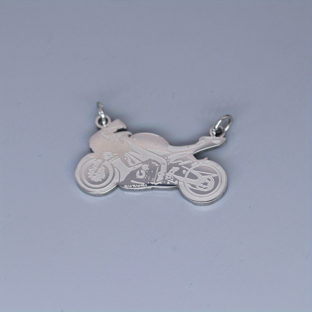 Todorova Simple Punk Stainless Steel Motorcycle Charm Pendant Necklace ...