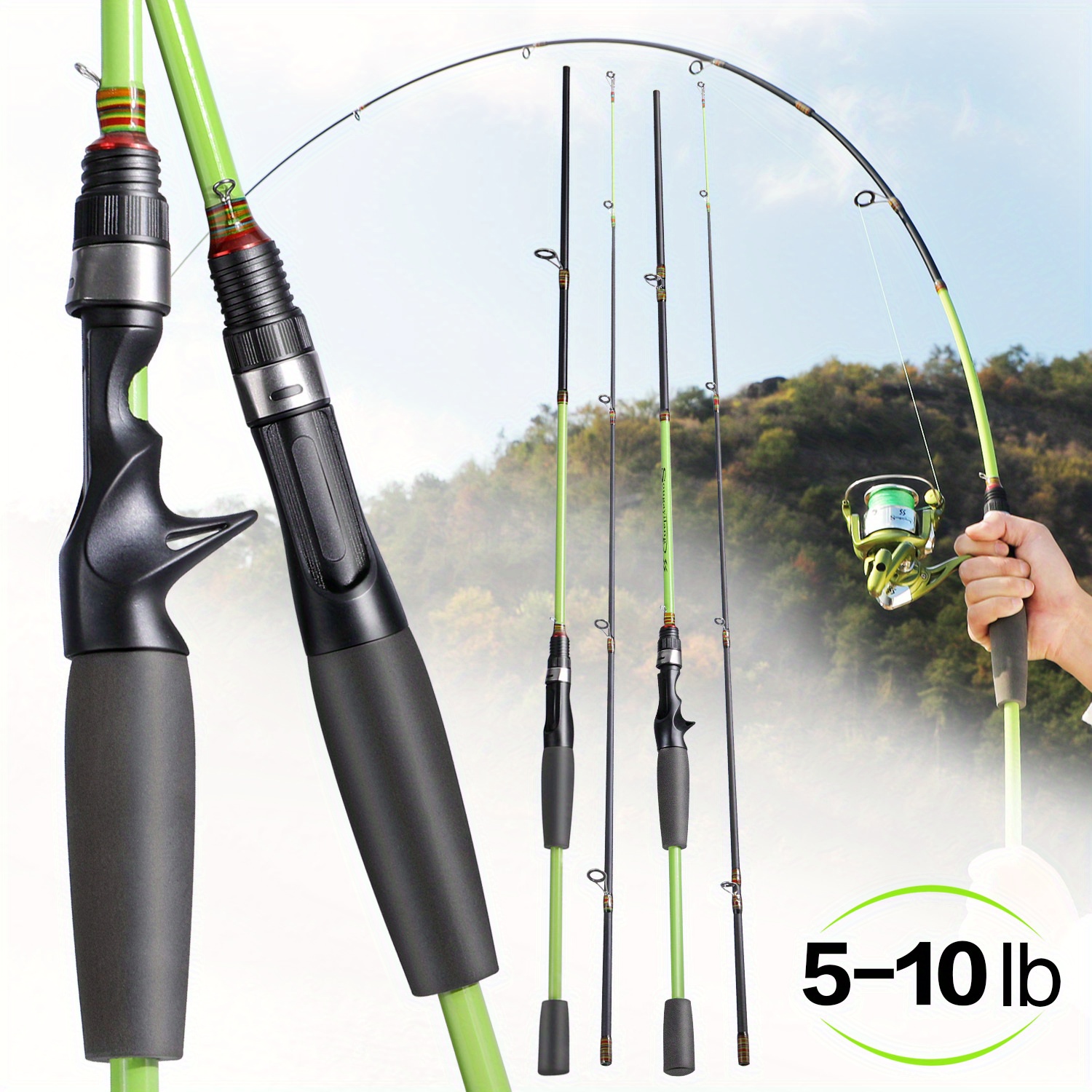 Sougayilang Ultra Light 2 Sections Fishing Rod: Carbon Fiber - Temu