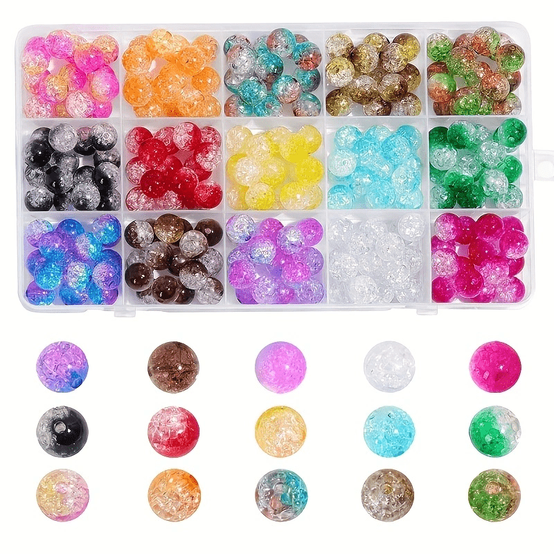 Two color Crackle Beads Boxed Pendant Line Acrylic - Temu New Zealand