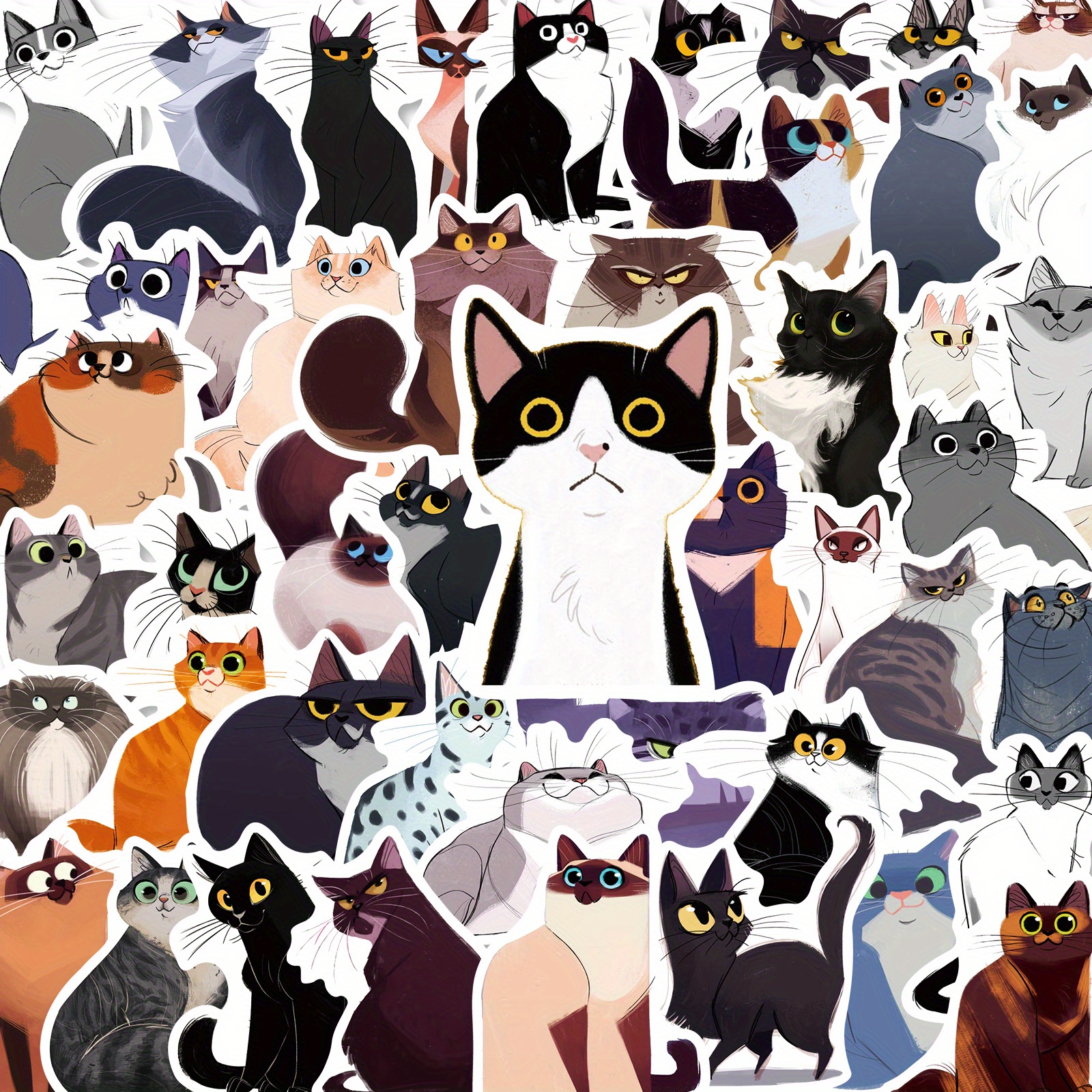 Cat Stickers Cute Waterproof Stickers Realistic - Temu Norway