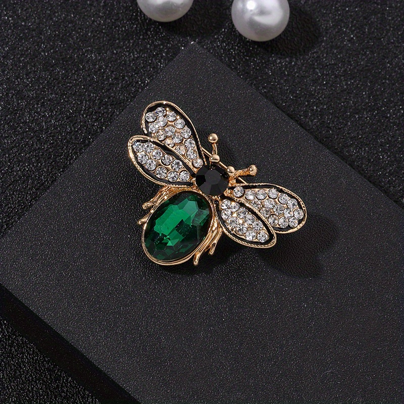 Simple Bright Firefly Brooch Pin Inlaid Gems Alloy - Temu New Zealand