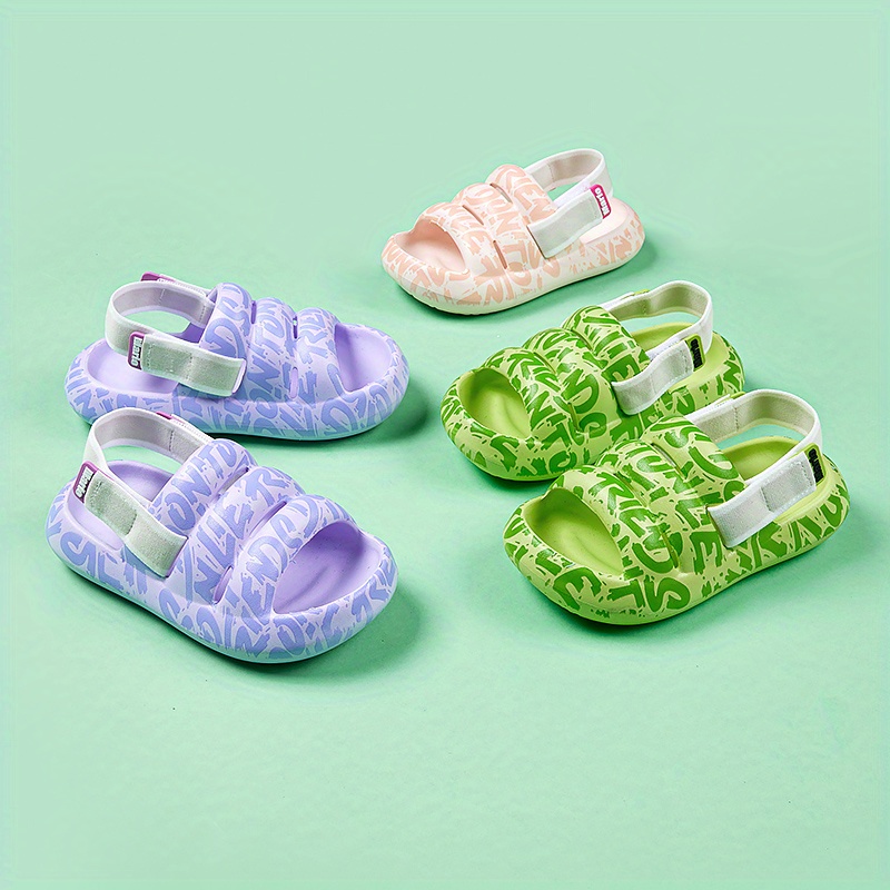 Boys Girls Eva Cloud Clogs, Casual Letter Print Non Slip Breathable ...