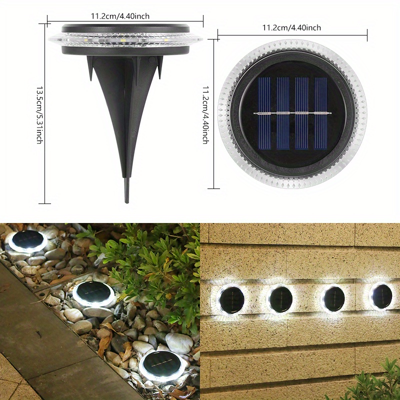 2pcs Solar In Ground Lights Outdoor Waterproof Solar Step Lights 8leds ...
