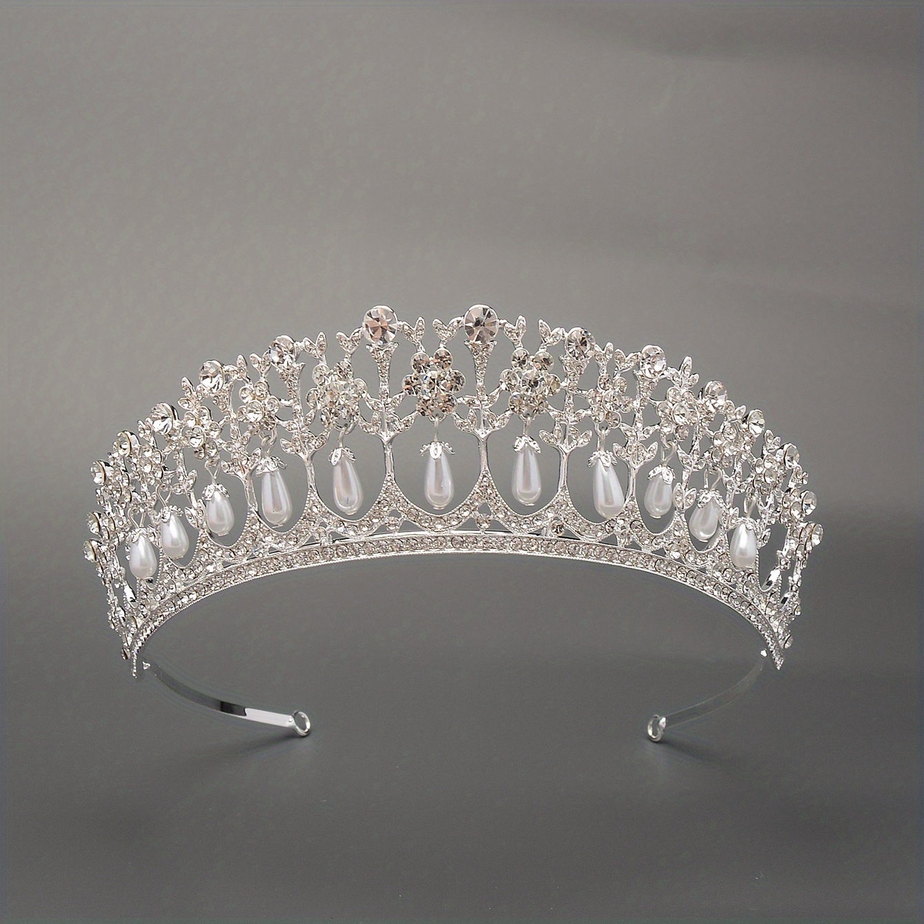 Princess Style Bridal Crown Rhinestone Faux Pearl Head - Temu Ireland