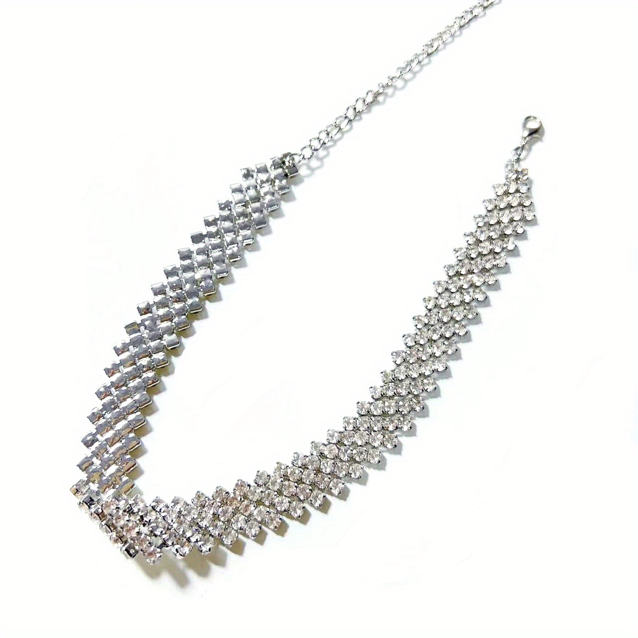 Rhinestones Neck Chain Choker Collar Personality - Temu Australia