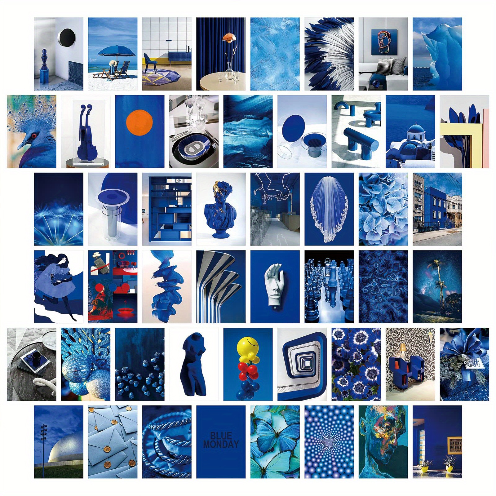 Aesthetic Blue Wall Collage Kit Photo Wall Decor Bedroom - Temu Philippines