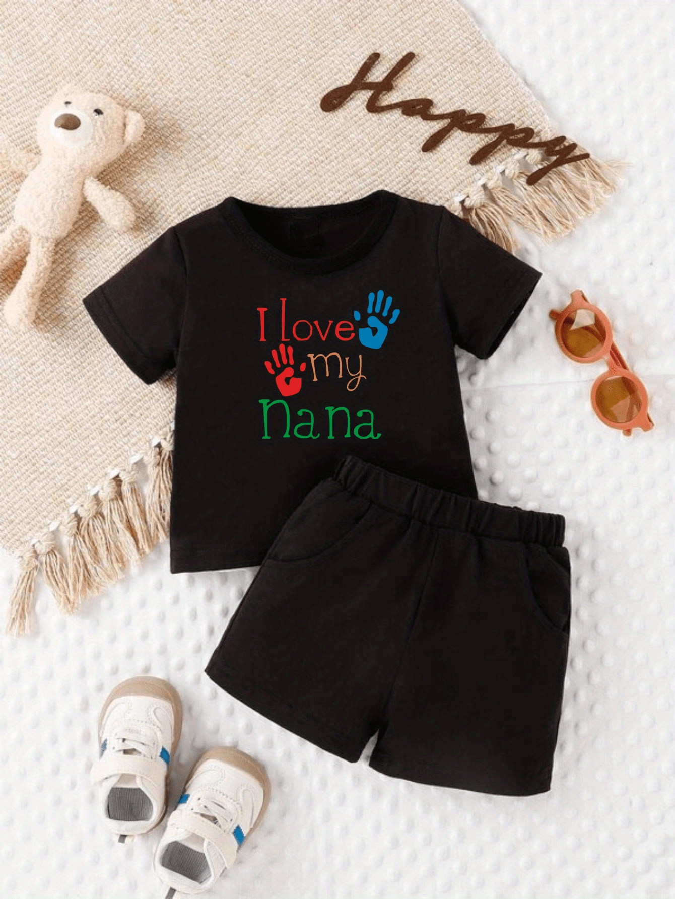 Boys Letter Print T shirt Shorts Set Casual Short Sleeve Top - Temu Australia