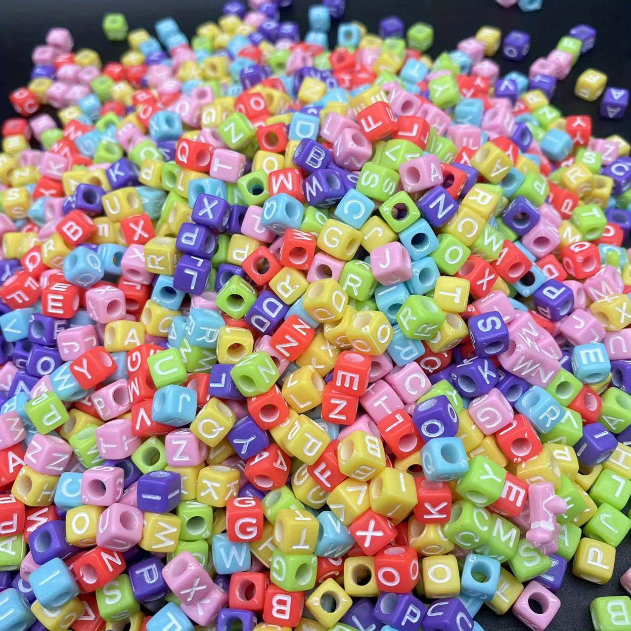 fashion acrylic cubic letter beads random color alphabet - Temu Australia