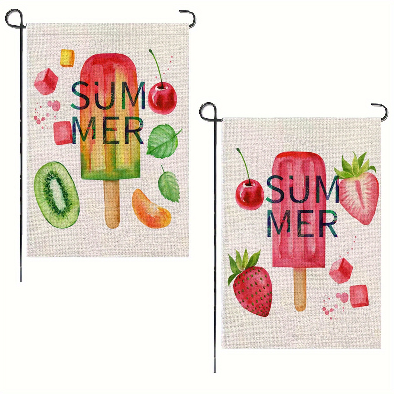 Summer Flag Ice Cream Fruit Sign Decorative - Temu Norway