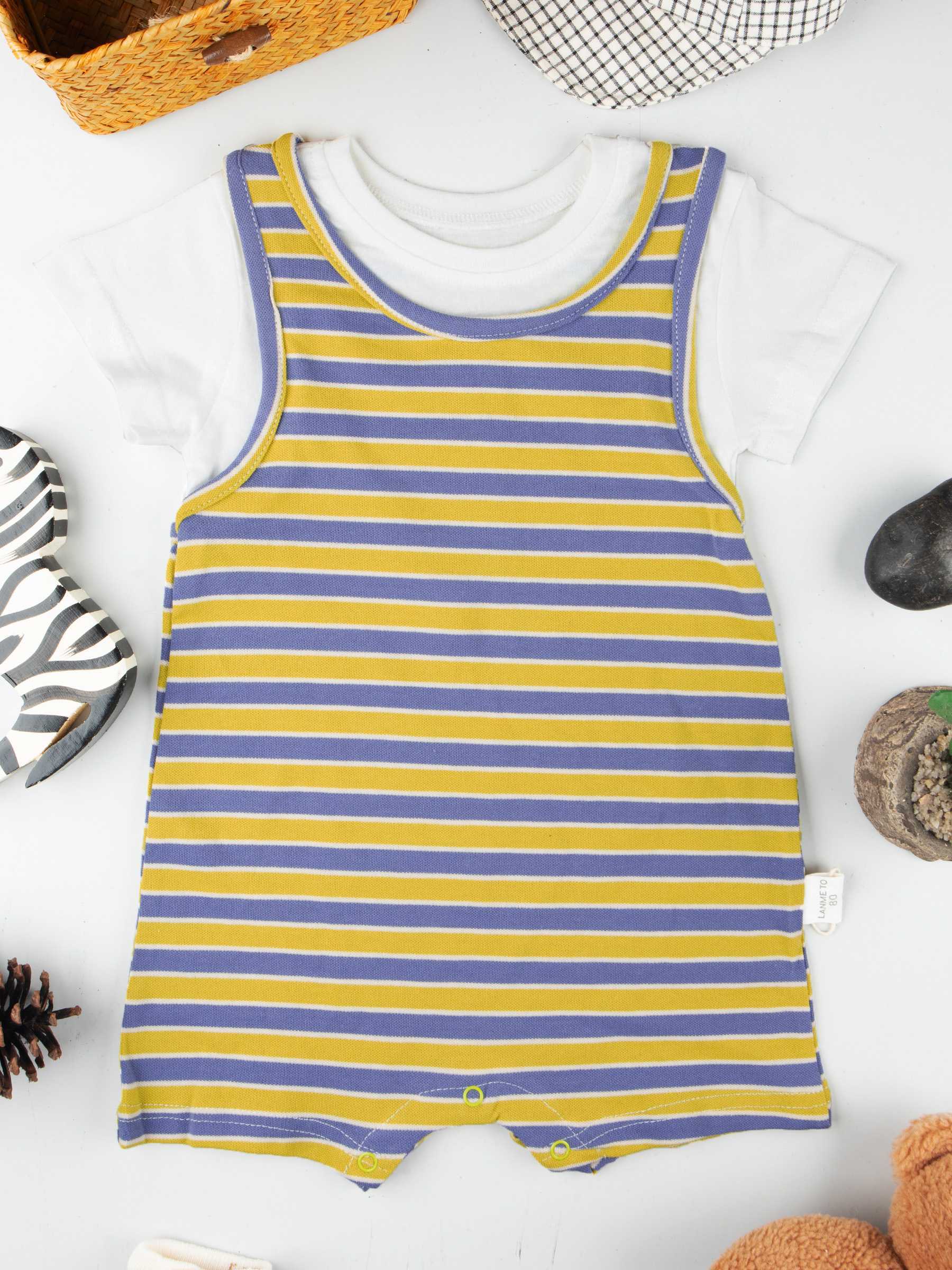 Baby Boys Girls Casual Striped Short Sleeve Romper Jumpsuit - Temu Australia