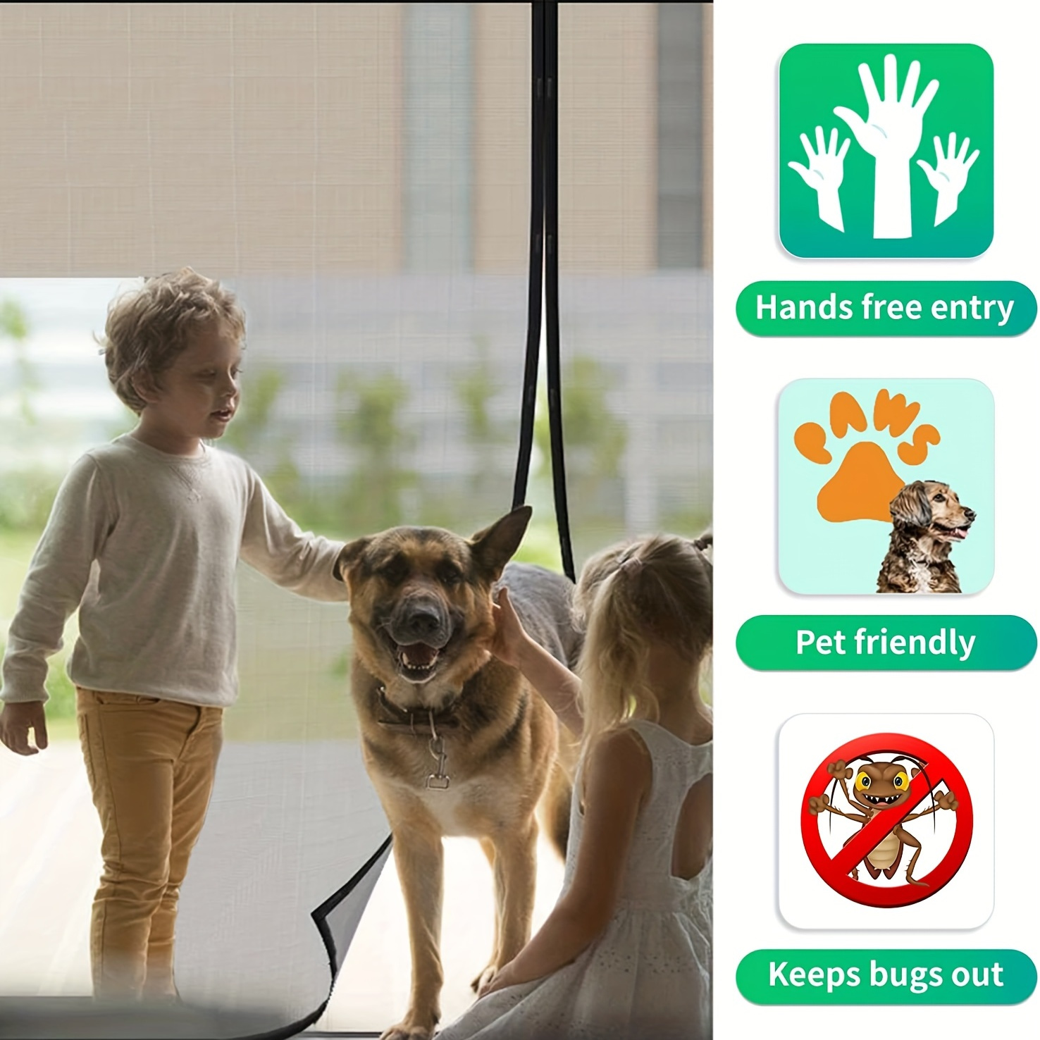 Magnetic Screen Door Large Magnet Patio Door Mesh Curtain - Temu Australia
