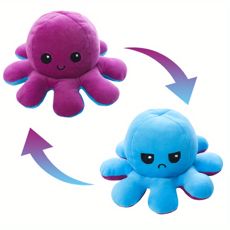 Octopus Plushy Cute Reversible Emotions And Colors Cute Ornament Toys ...