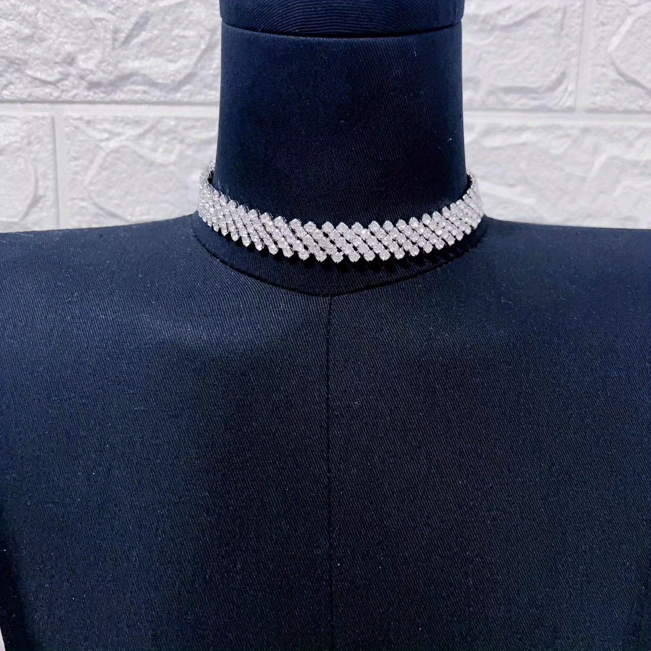 Rhinestones Neck Chain Choker Collar Personality - Temu Australia