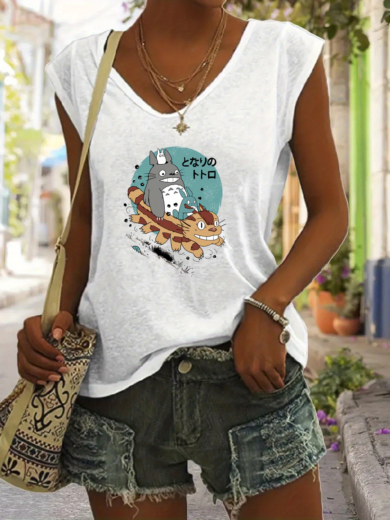 Summer Cute Animation Character Graphic Tank Top Women - Temu United ...