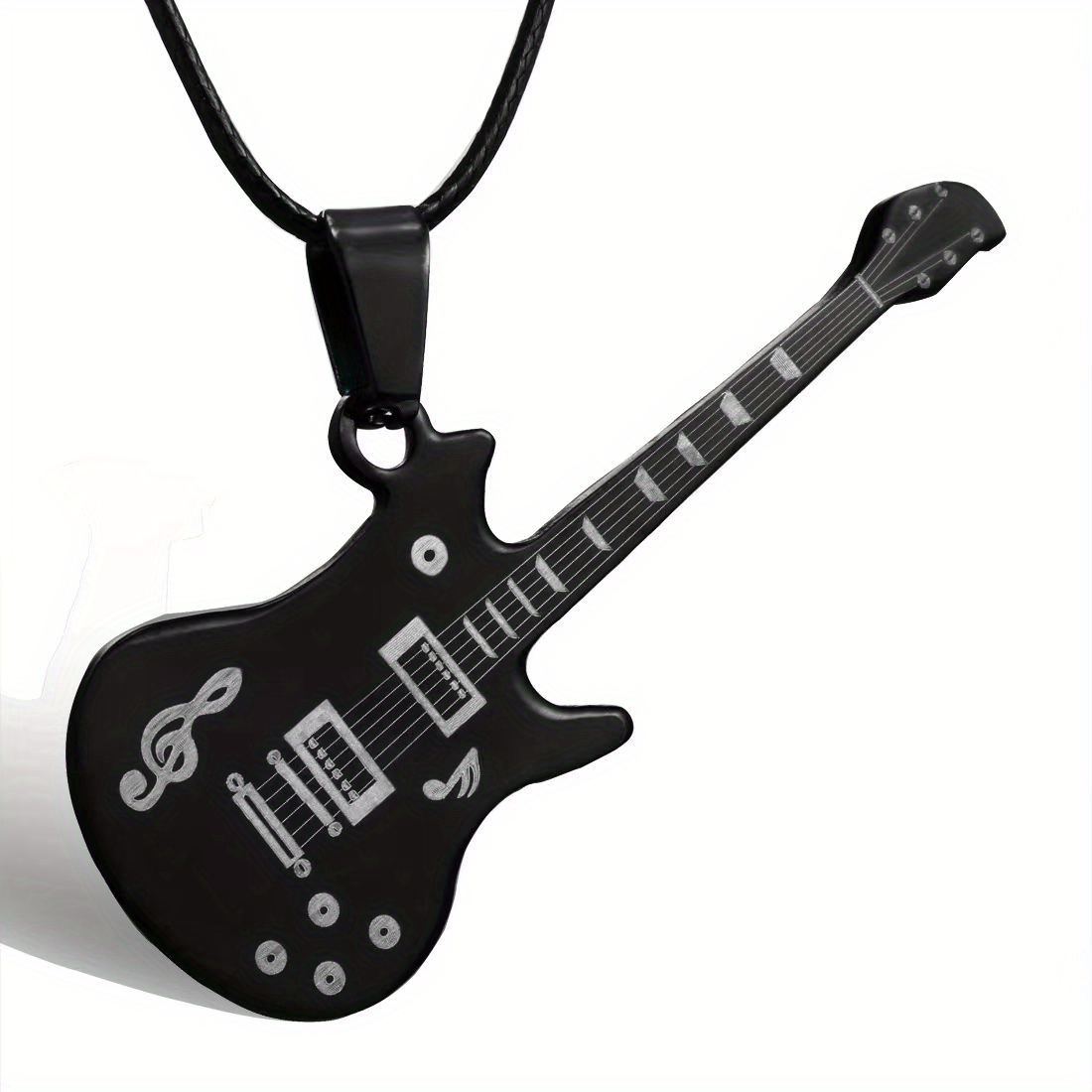Musical Note Guitar Pendant Necklace Men' Steel - Temu Canada