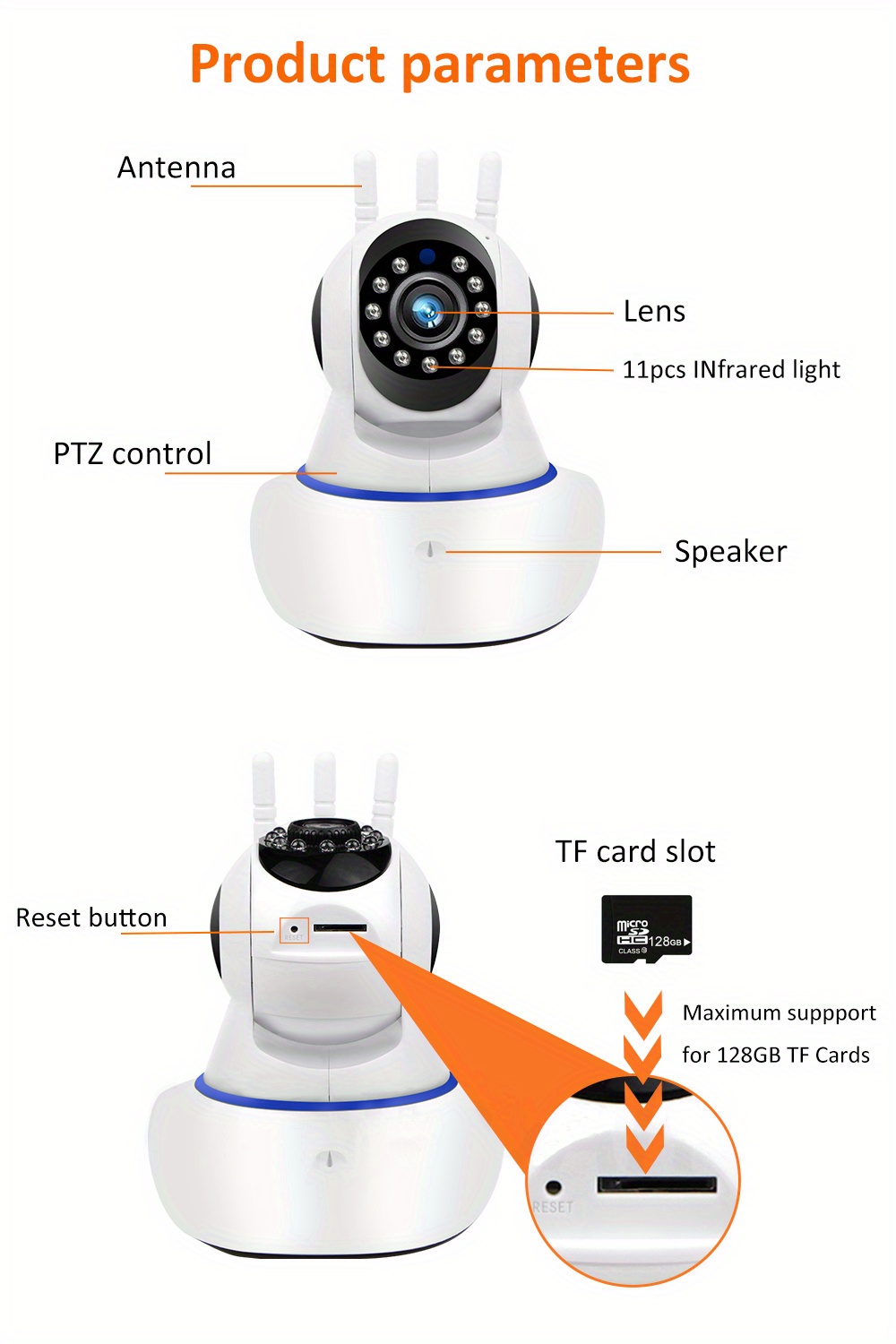 Camera Wifi P2p Two Way Audio Home Security 2mp Camera - Temu