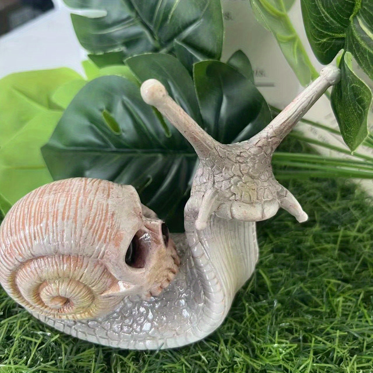 Snail Skull Sculpture Gothic Resin Statue Patio Halloween - Temu