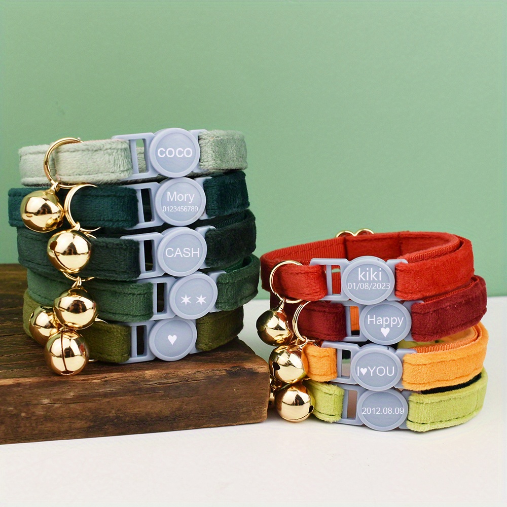 Personalized Dog Collar Polyester Velvet Cat Collar - Temu