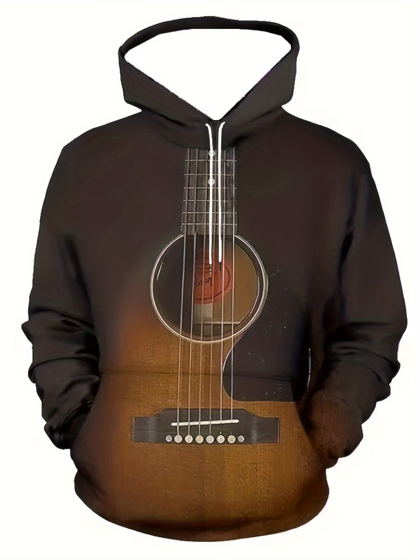 Plus Size Men's 3d Guitar Print Hoodies Oversized Hooded - Temu