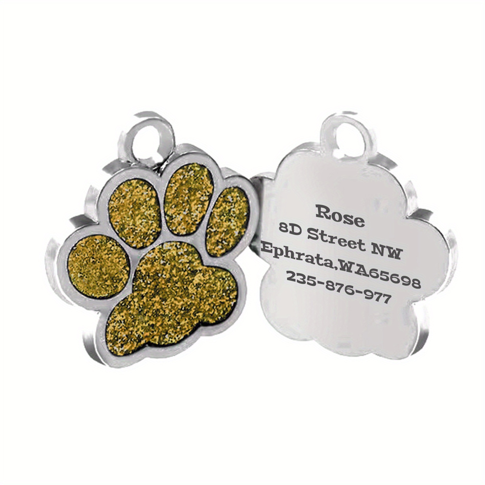 Custom Pet Id Tags Dog Paw Print Dog Tag Engraved Anti lost - Temu ...