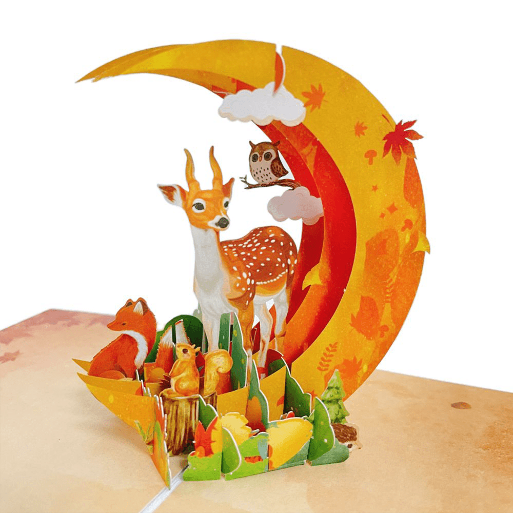Woodland Birthday Card Thanksgiving 3d Pop Autumn Greeting - Temu ...