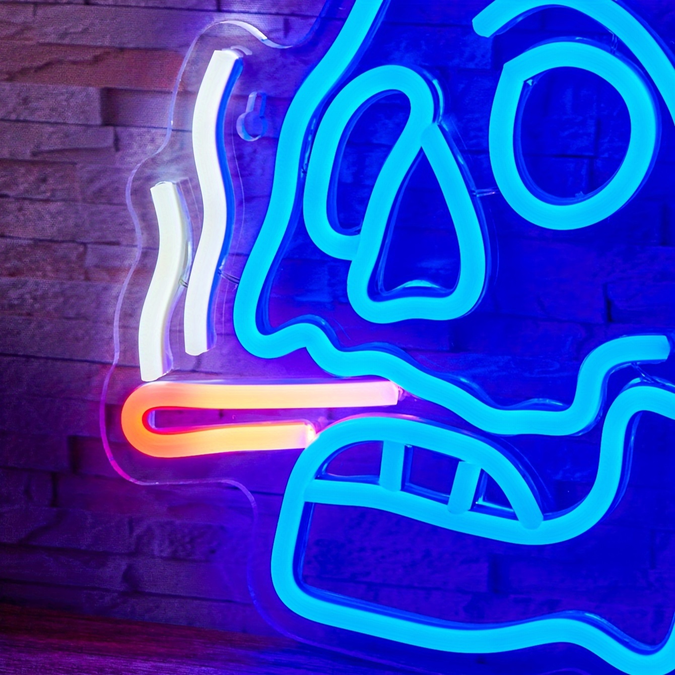 Led Neon Light Halloween Cigarette Skull Head - Temu